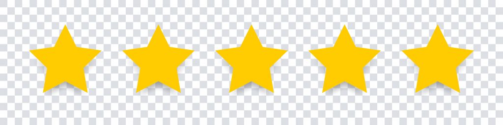 Star icon. Vector yellow isolated five stars. Customer feedback concept ...